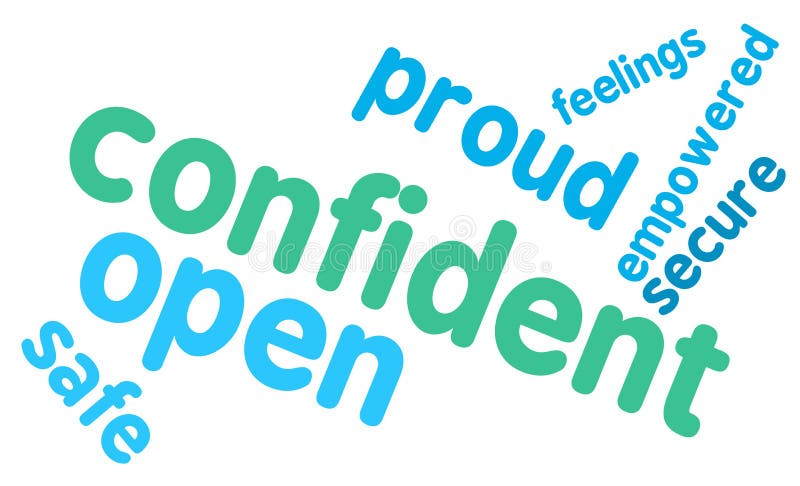 Be Confident Word Cartoon Illustration Stock Vector - Illustration of ...