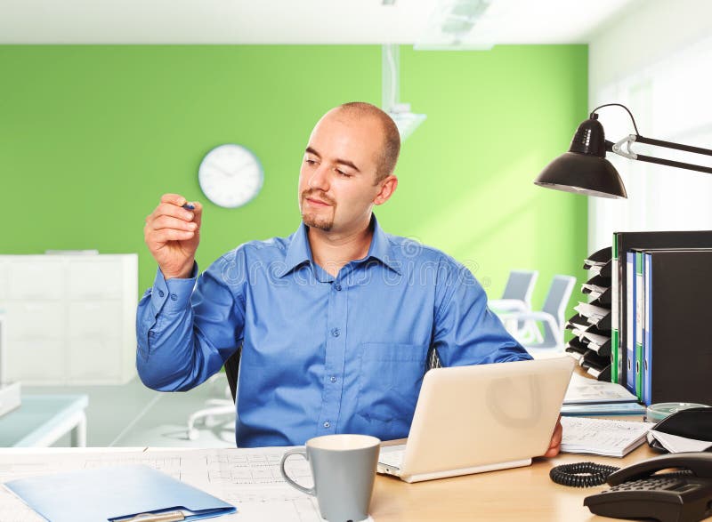 Confident worker in office stock photo. Image of work - 20498260