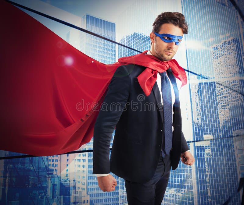 Confident worker superhero stock image. Image of city - 59953489