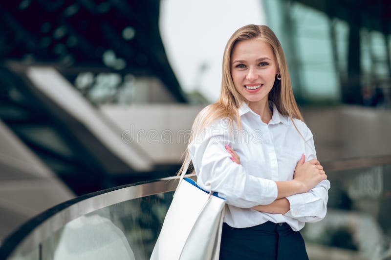 Confident Young Business Woman Feeling Good Stock Photo - Image of ...