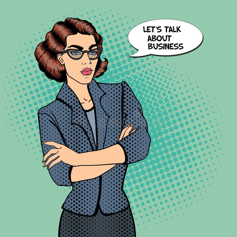 Confident Young Businesswoman. Pop Art Stock Vector - Illustration of ...