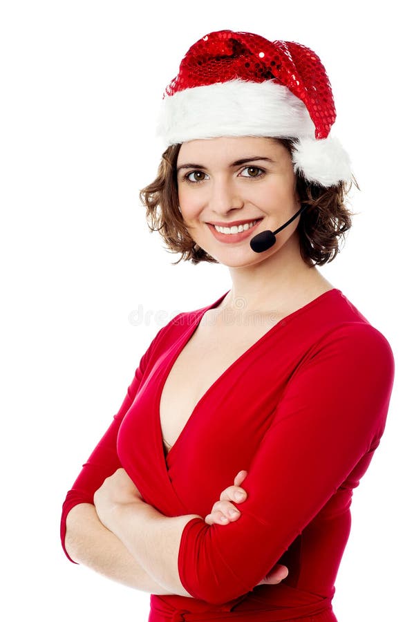 Confident Young Female Santa Stock Image - Image of elegant, assist ...