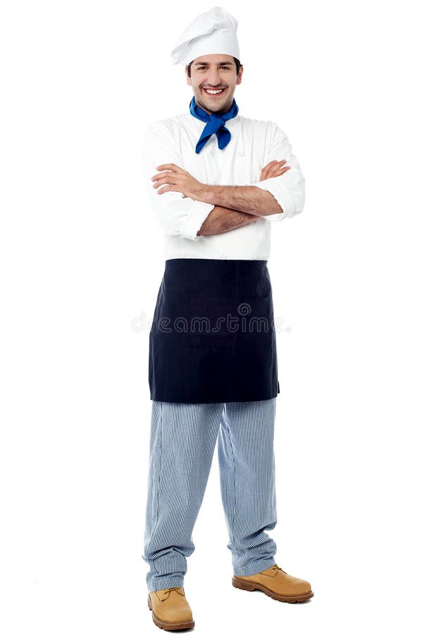 Confident young male chef stock photo. Image of length - 33027054