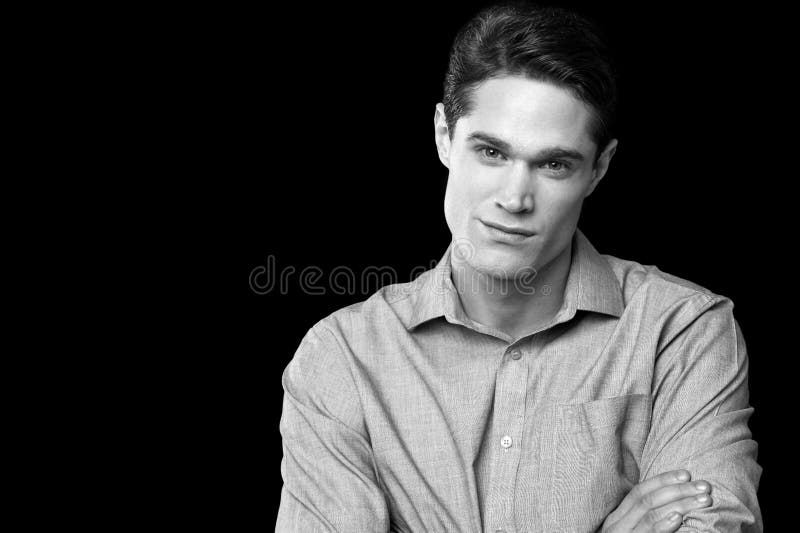 Confident young smart guy stock image. Image of black - 38420921