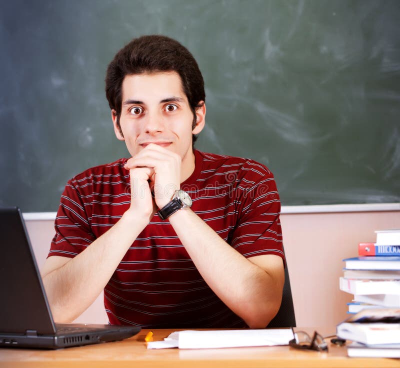 Confident young teacher stock photo. Image of blackboard - 30288228