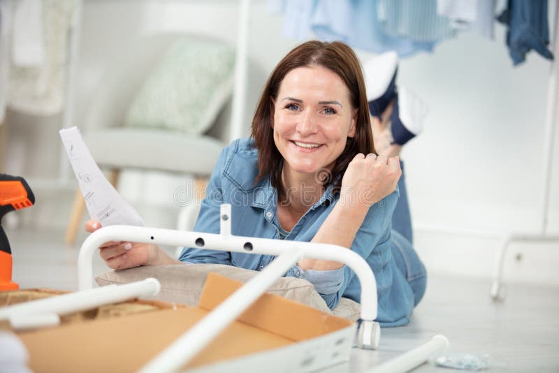 Confident Young Woman Doing Diy at Home Stock Image - Image of people ...