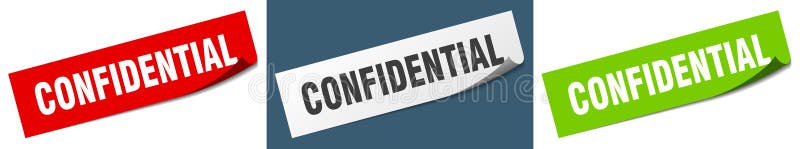 Confidential Banner. Confidential Speech Bubble Label Set. Stock Vector ...