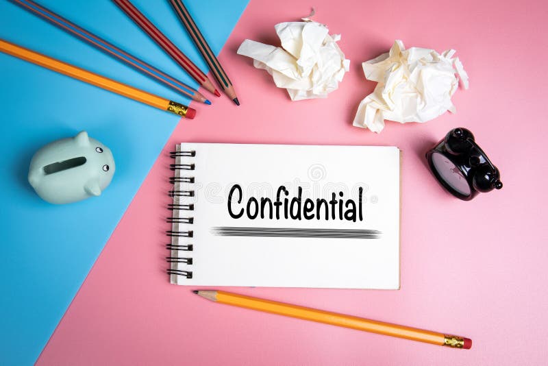 Confidential Concept. Handwriitng Text in the Notebook Stock Photo ...