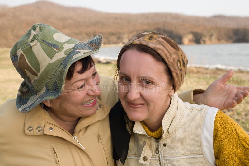 Confidential Conversation of Two Women Stock Image - Image of family ...