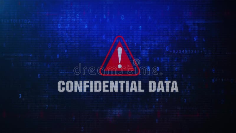 Confidential Data Alert Warning Error Message Blinking on Screen ...