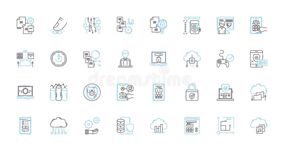 Confidential Data Linear Icons Set. Privacy, Encryption, Security ...