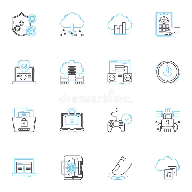 Confidential Data Linear Icons Set. Privacy, Encryption, Security ...