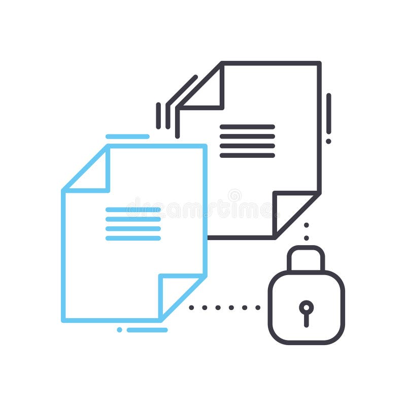 Confidential Document Line Icon, Outline Symbol, Vector Illustration ...