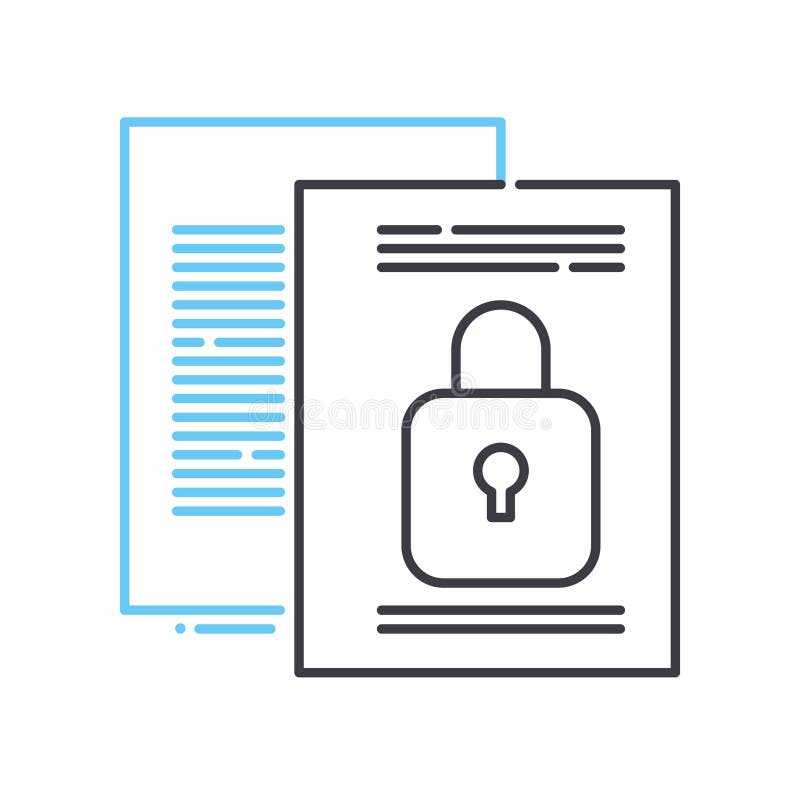 Confidential Document Line Icon, Outline Symbol, Vector Illustration ...