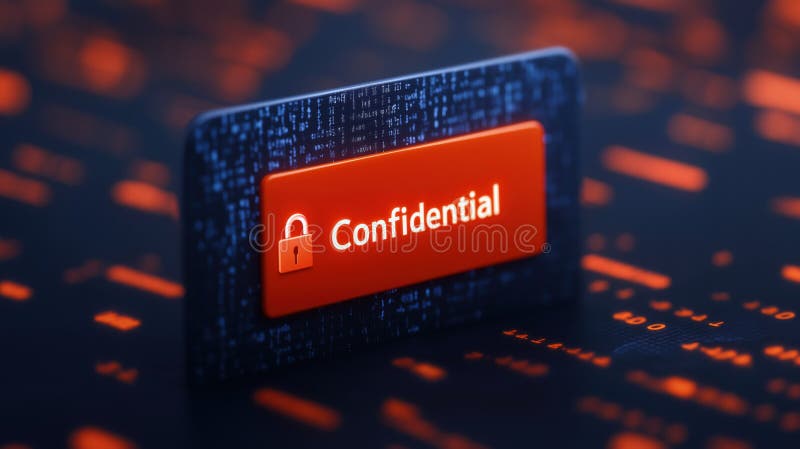 Confidential File Folder with Padlock Symbol, Representing Data ...