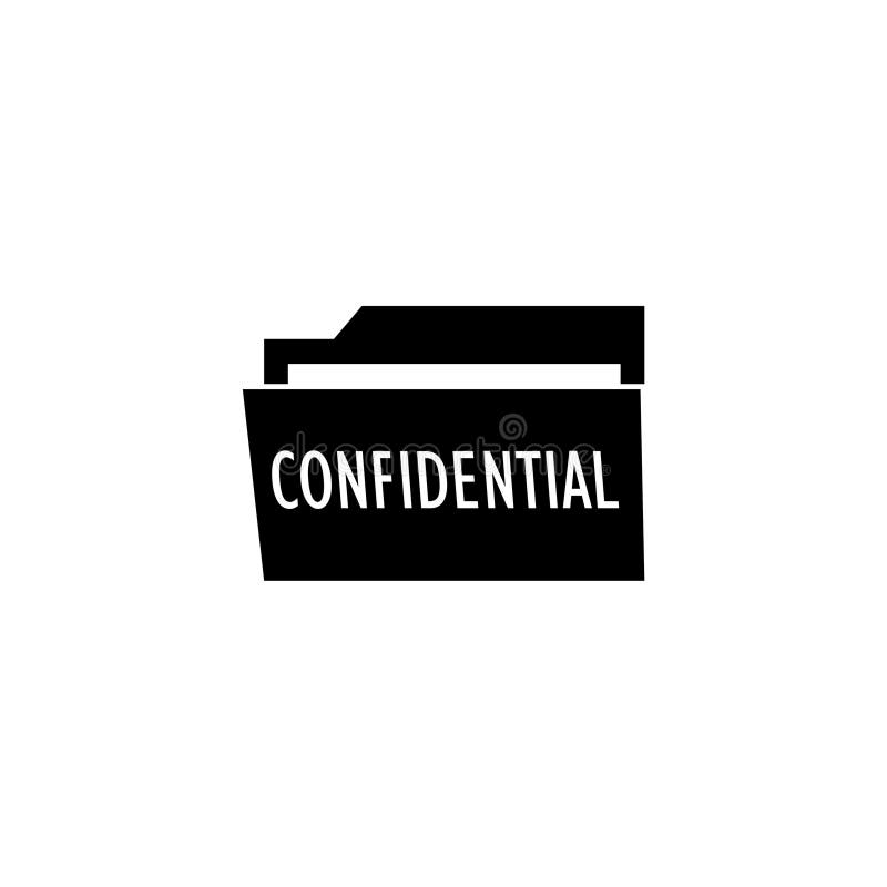 Confidential Folder Icon Sticker Isolated on White Background Stock ...
