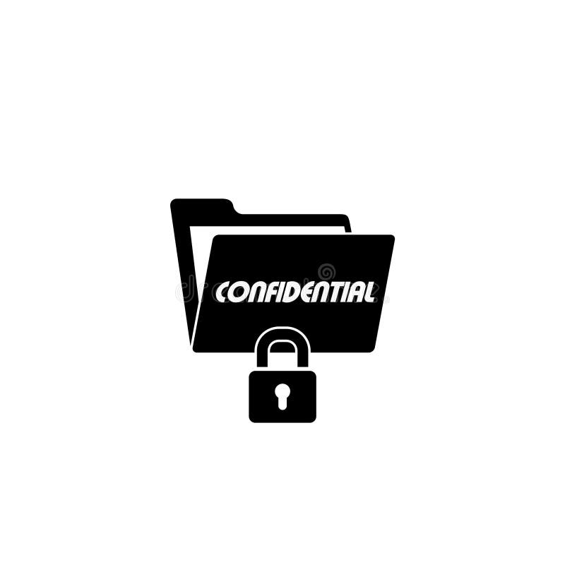 Confidential Folder Icon Sticker Isolated on White Background Stock ...