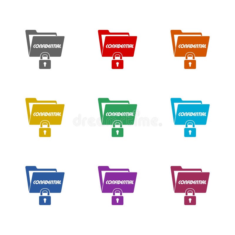 Confidential Folder Icon. Folder Password Protection Icon Isolated on ...