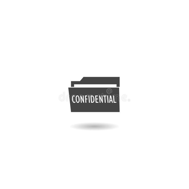 Confidential Folder Icon with Shadow Stock Vector - Illustration of ...