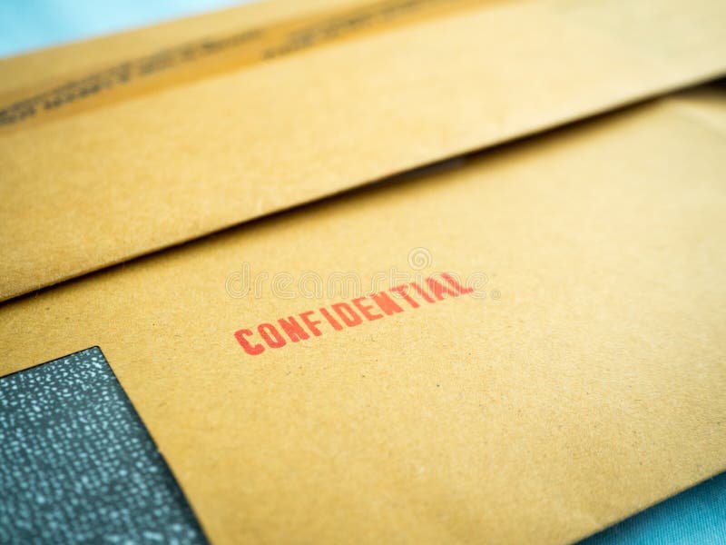 Confidential Printed on Brown Vintage Envelope, in Macro Stock Image ...