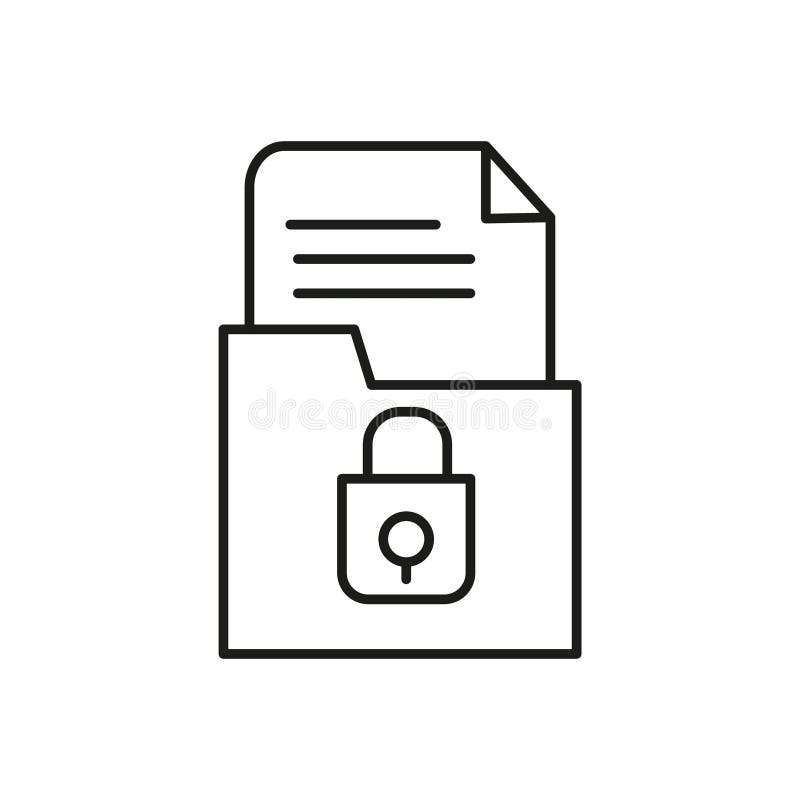 Confidential Project Icon Flat Line Symbol Set Stock Illustration ...