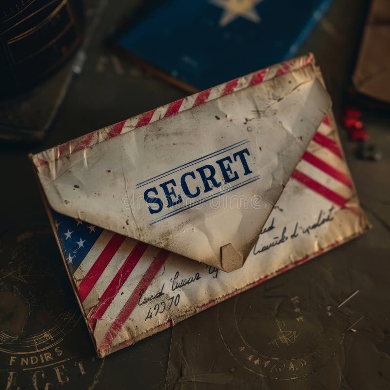 Confidential Small Envelope with Secret Label Placed on the Table for ...