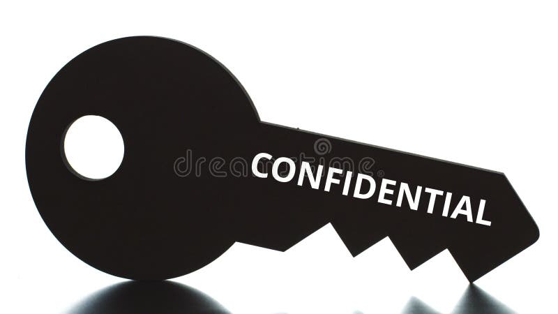 CONFIDENTIAL Text on the Key Icon Stock Illustration - Illustration of ...