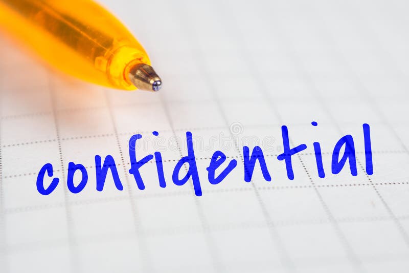 Confidential Text Notebook Pen Background Stock Photo - Image of ...