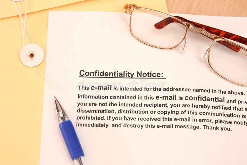 Confidentiallity Notice stock photo. Image of text, prohibited - 10386610