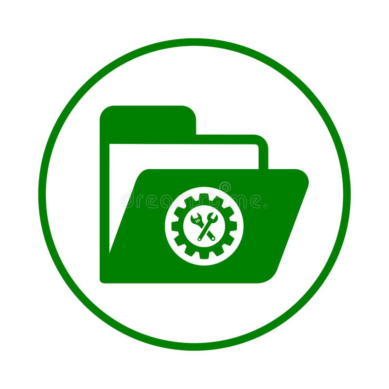 Configuration, Folder, Settings Icon. Green Vector Design Stock ...