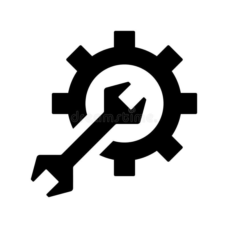 Configuration, Settings Icon. Black Vector Graphics Stock Illustration ...