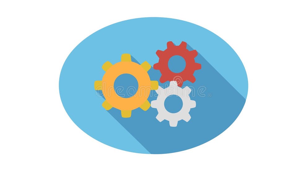 Configuration Settings Icon, Three Gears Flat Vector, Vector Design ...