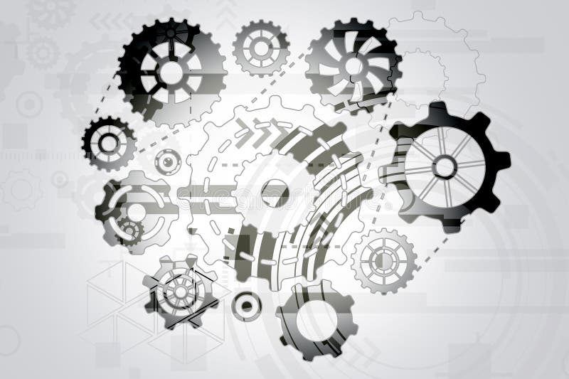 Configuration and Solution Theme Background Illustration on Gray Stock ...