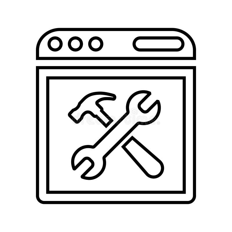 Configuration, Website, Tools Line Icon. Outline Vector Stock ...