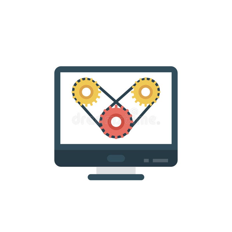 Configure Screen Vector Flat Color Icon Stock Illustration ...