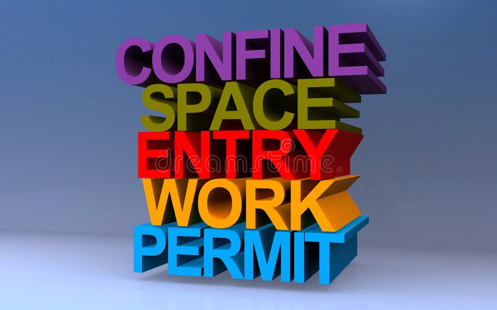 Confine Space Entry Work Permit on Blue Stock Illustration ...