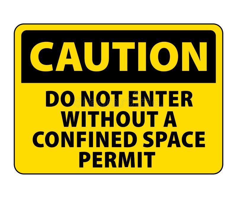 Danger Confined Space Icon, Permit Required, Do Not Enter Sign Warning ...