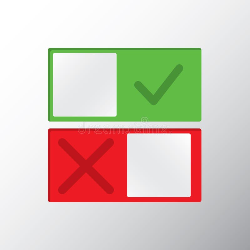 Confirm and Cancel Buttons with Checkmarks Stock Vector - Illustration ...