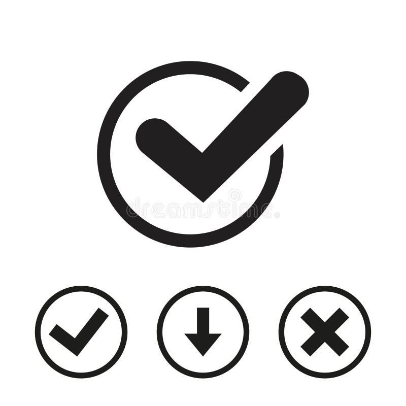 Confirm Icons; Vector Illustration. Flat Design Style Stock Vector ...
