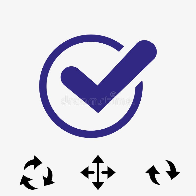 Confirm Icons; Vector Illustration. Flat Design Style Stock Vector ...