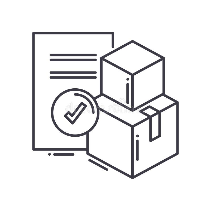 Confirm Order Icon, Linear Isolated Illustration, Thin Line Vector, Web ...