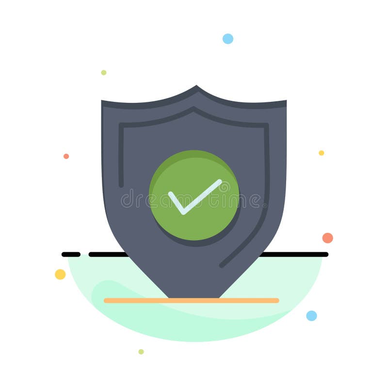Confirm, Protection, Security, Secure Abstract Flat Color Icon Template ...