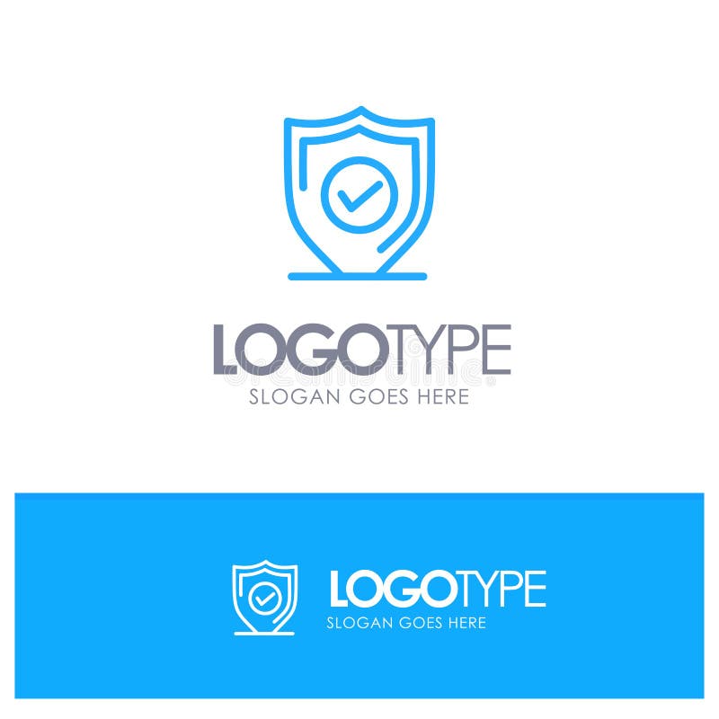 Confirm, Protection, Security, Secure Blue Outline Logo Place for ...