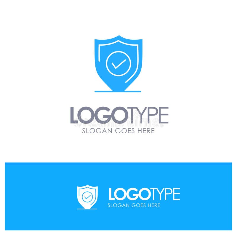 Confirm, Protection, Security, Secure Blue Solid Logo with Place for ...