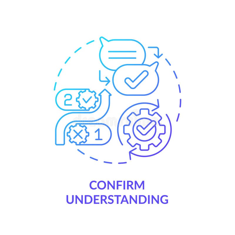 Confirm Understanding Blue Gradient Concept Icon Stock Vector ...