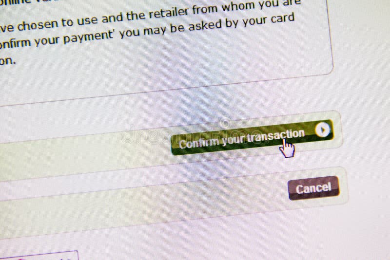 Confirm Your Transaction Button, Electronic Payment Stock Photo - Image ...