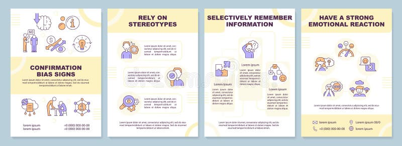 Confirmation Bias Signs Brochure Template Stock Vector - Illustration ...