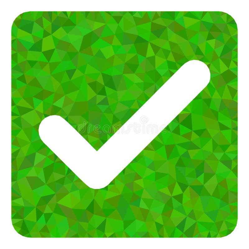 Confirmation Checkbox Lowpoly Icon Stock Vector - Illustration of ...