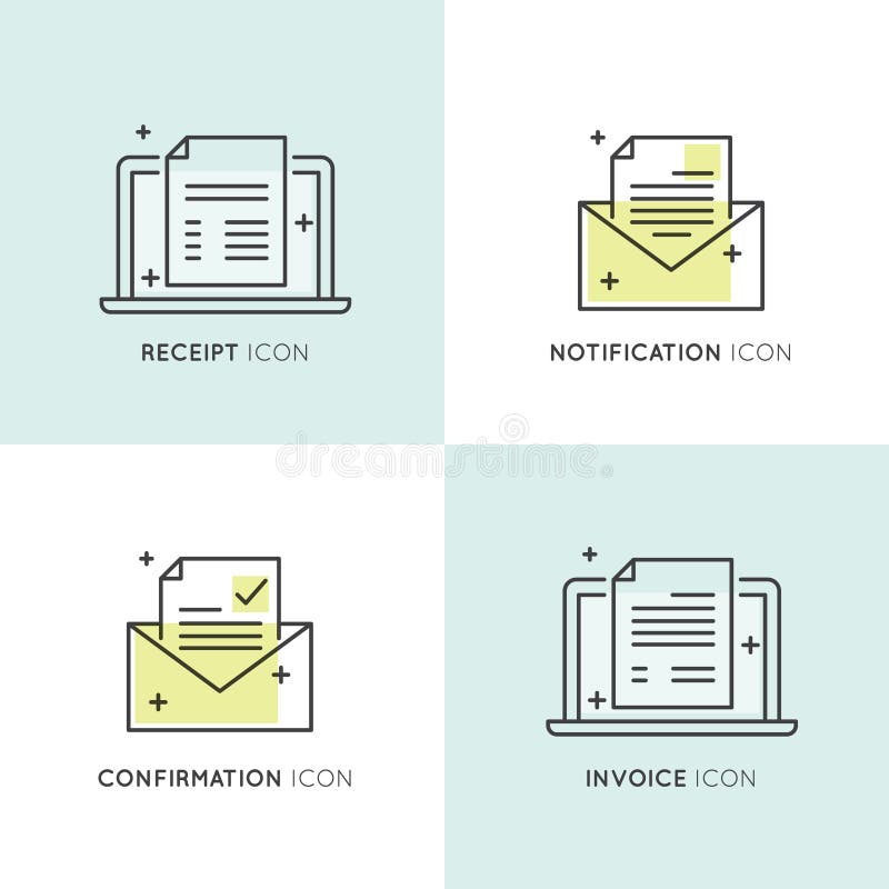 Confirmation Email, Receipt and Invoice Stock Illustration ...