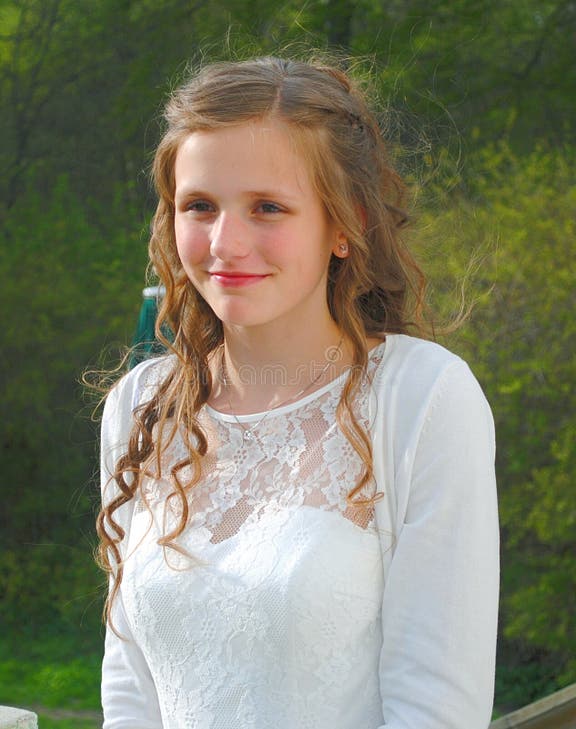 Confirmation stock photo. Image of hair, smile, bride - 100593716